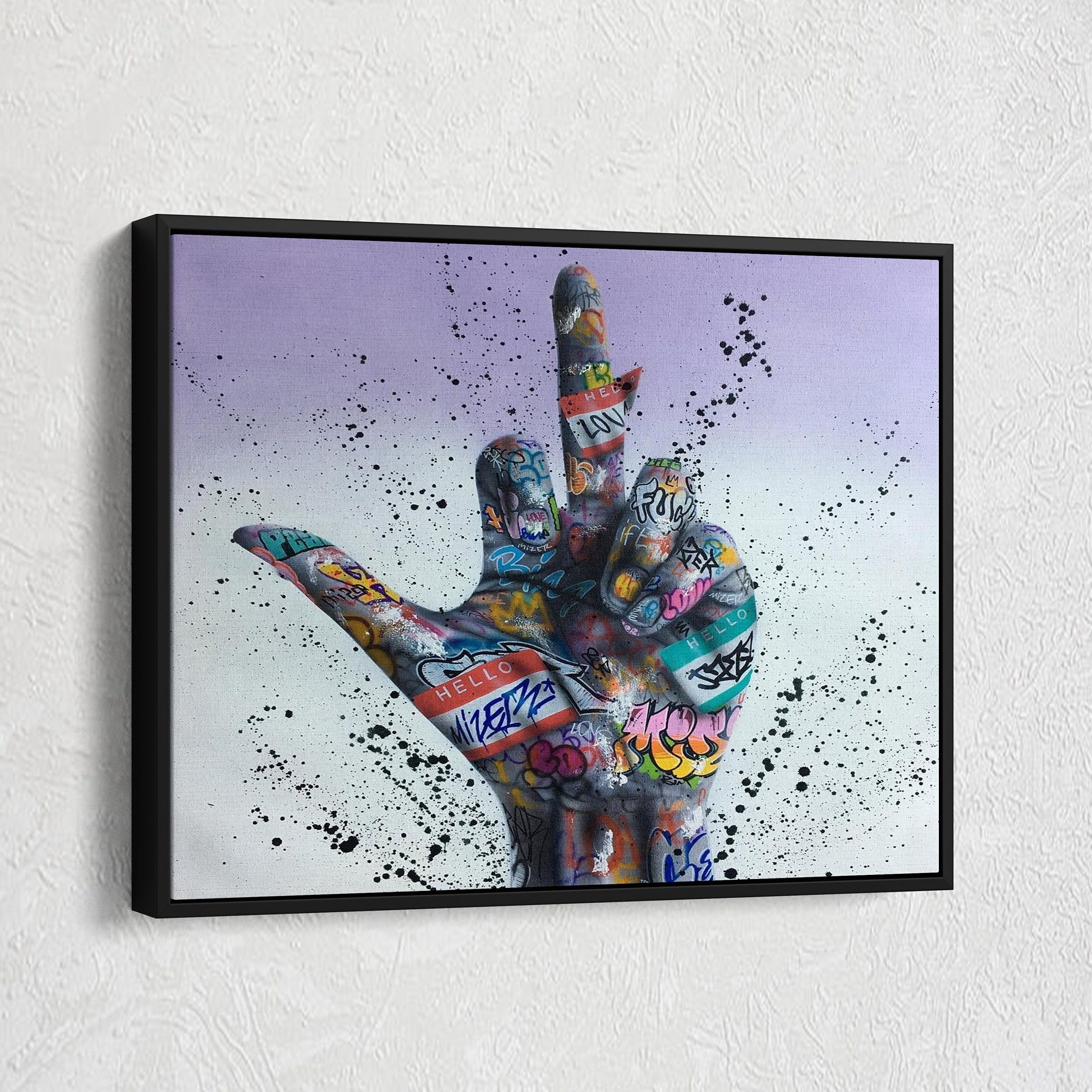 Middle Finger Canvas Abstract Wall Art Huge Canvas Wall Art - Etsy