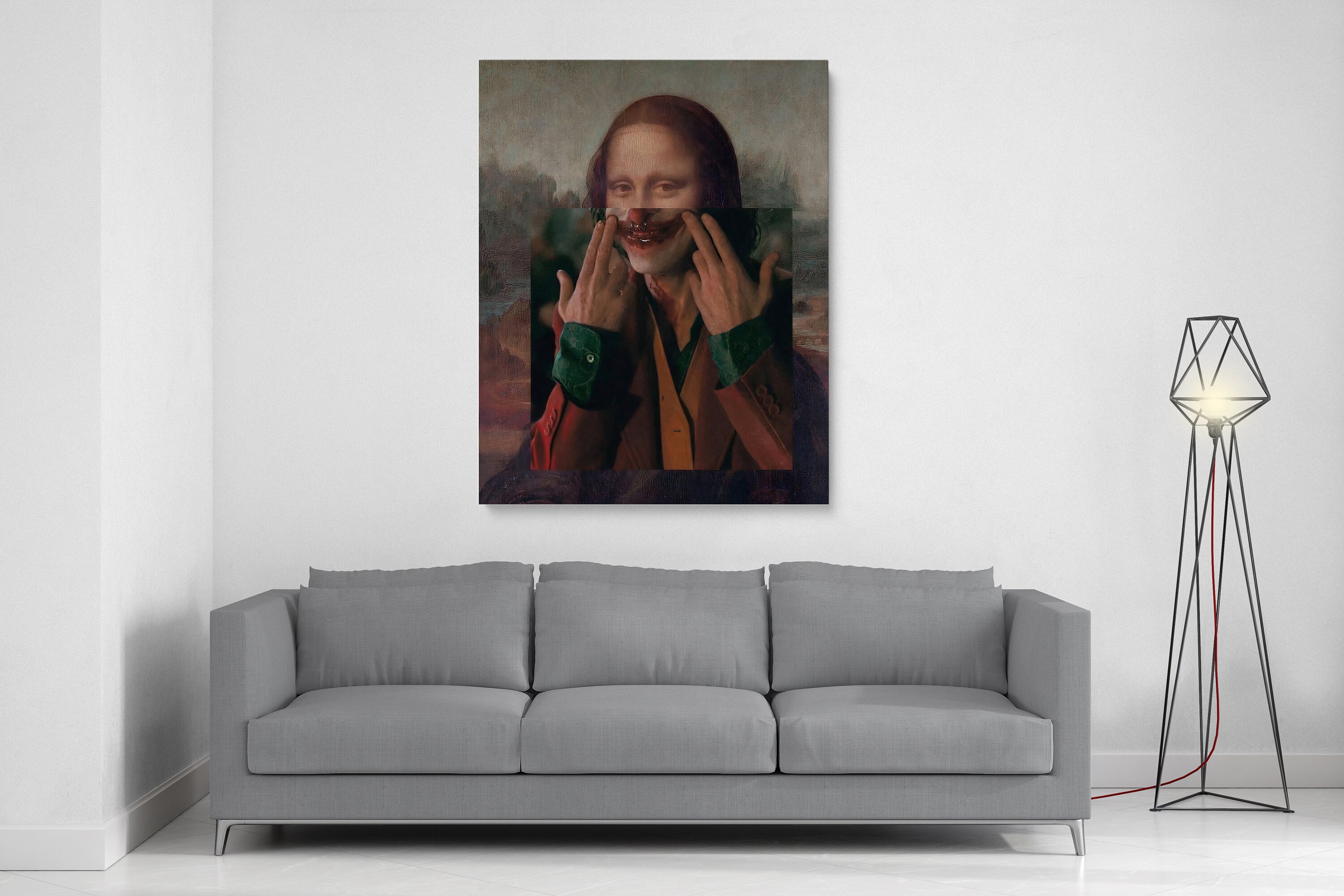 Mona Lisa Joker Smile, Mona Lisa Canvas Wall Art, Joker Canvas Wall Art ...