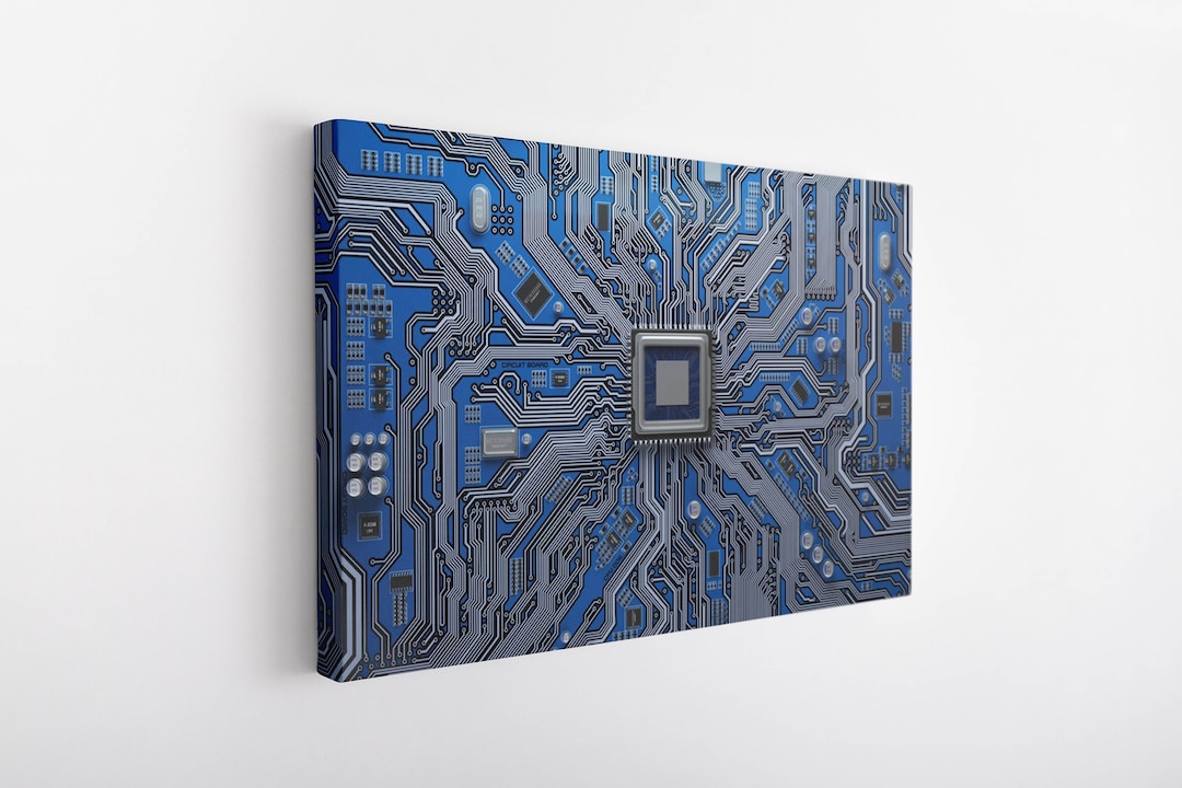 CPU Wall Art, Computer Motherboard CPU, Circuit Board System Chip With ...