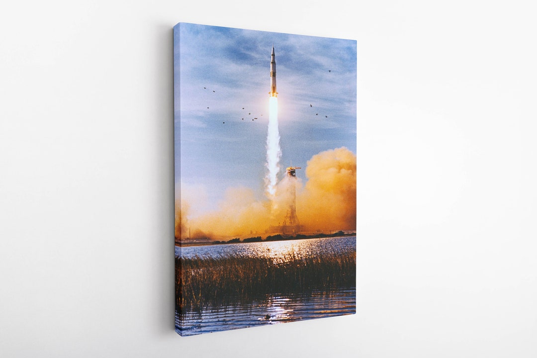 Apollo 8 Launch, NASA Canvas, Space Poster Art, Image of Apollo 8 ...