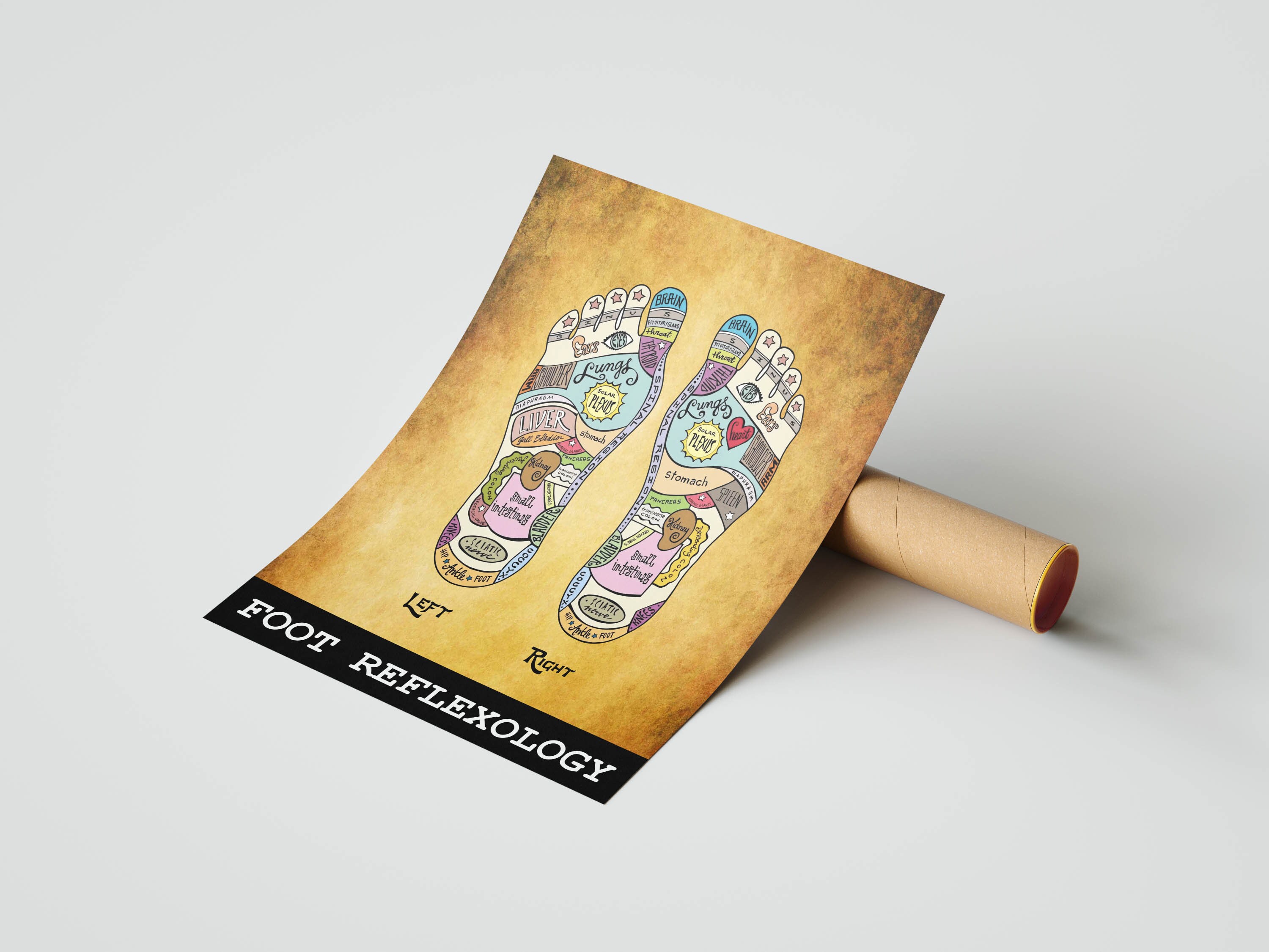 Foot Reflexology Art, Massage Therapist Vertical Poster, Reflexology ...