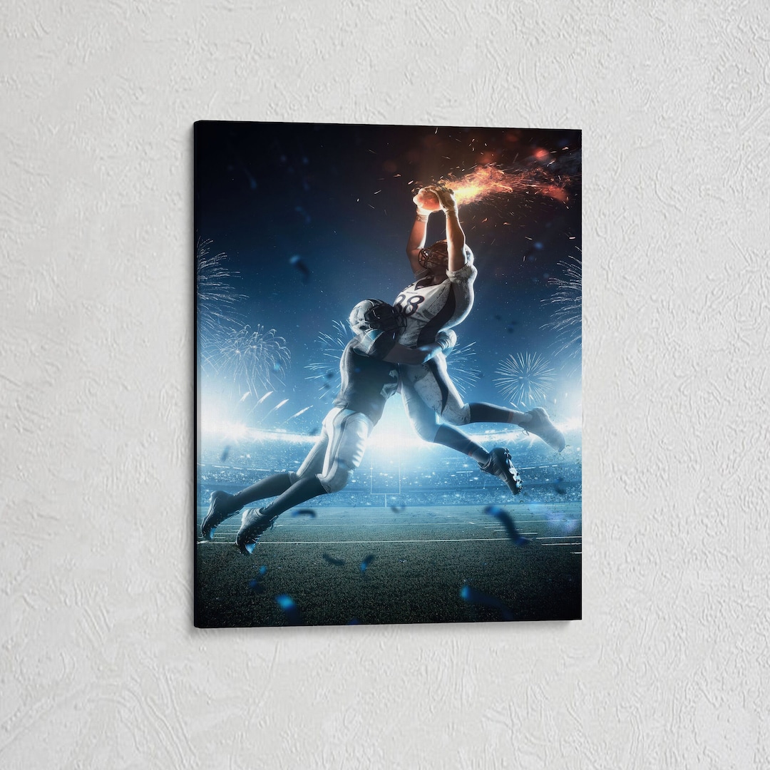 American Football Football Canvas Wall Art NFL Canvas Wall - Etsy
