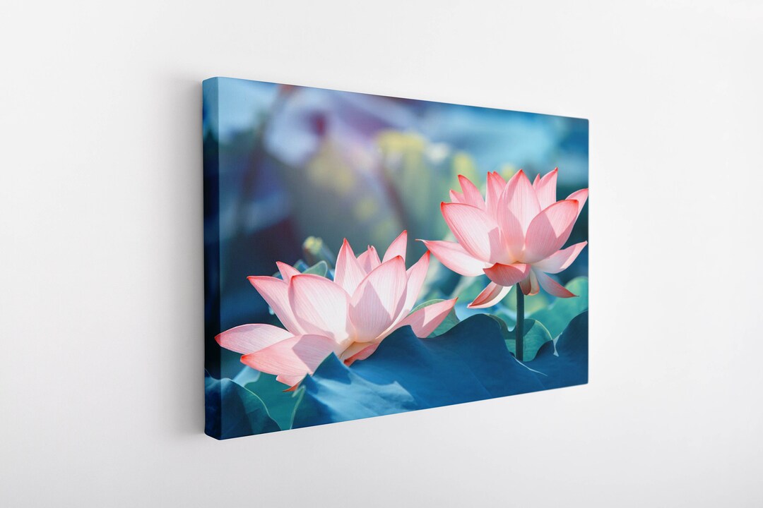 Lotus Flower Wall Art Lotus Canvas Print Botanical Wall Art Floral ...