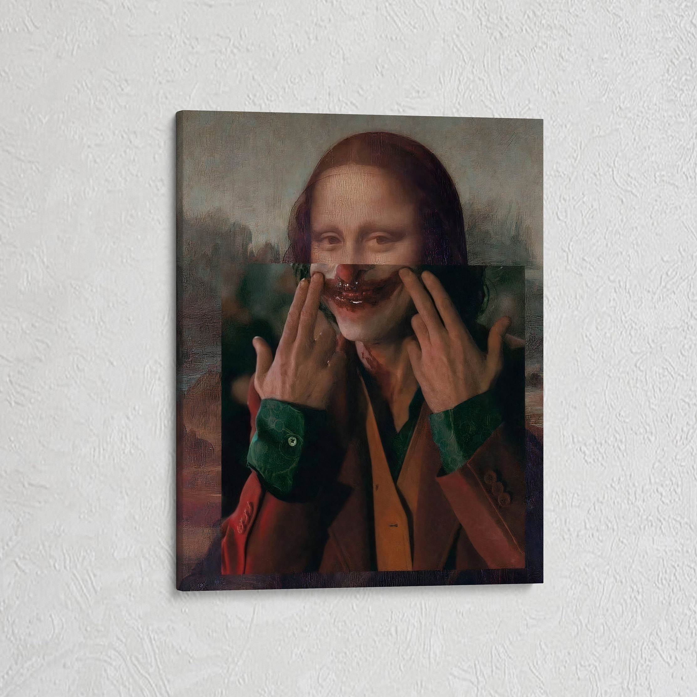 Mona Lisa Joker Smile, Mona Lisa Canvas Wall Art, Joker Canvas Wall Art ...
