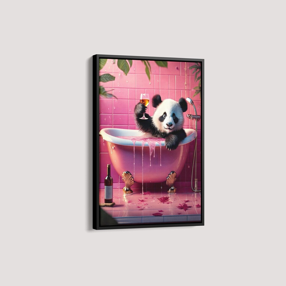 Panda Bathroom Wall Art, Funny Print, Funny Animal Poster, Panda in ...