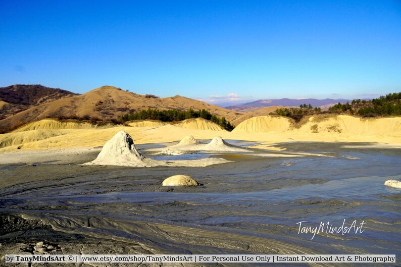 Mud Volcano Peaks Photography | Abstract Geological Wall Art Printable ...
