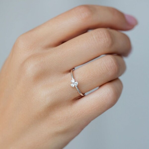 Small Diamond Ring - Etsy