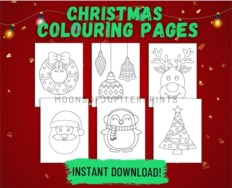 18 Christmas Colouring Pages for Kids, Printable Holiday Coloring ...