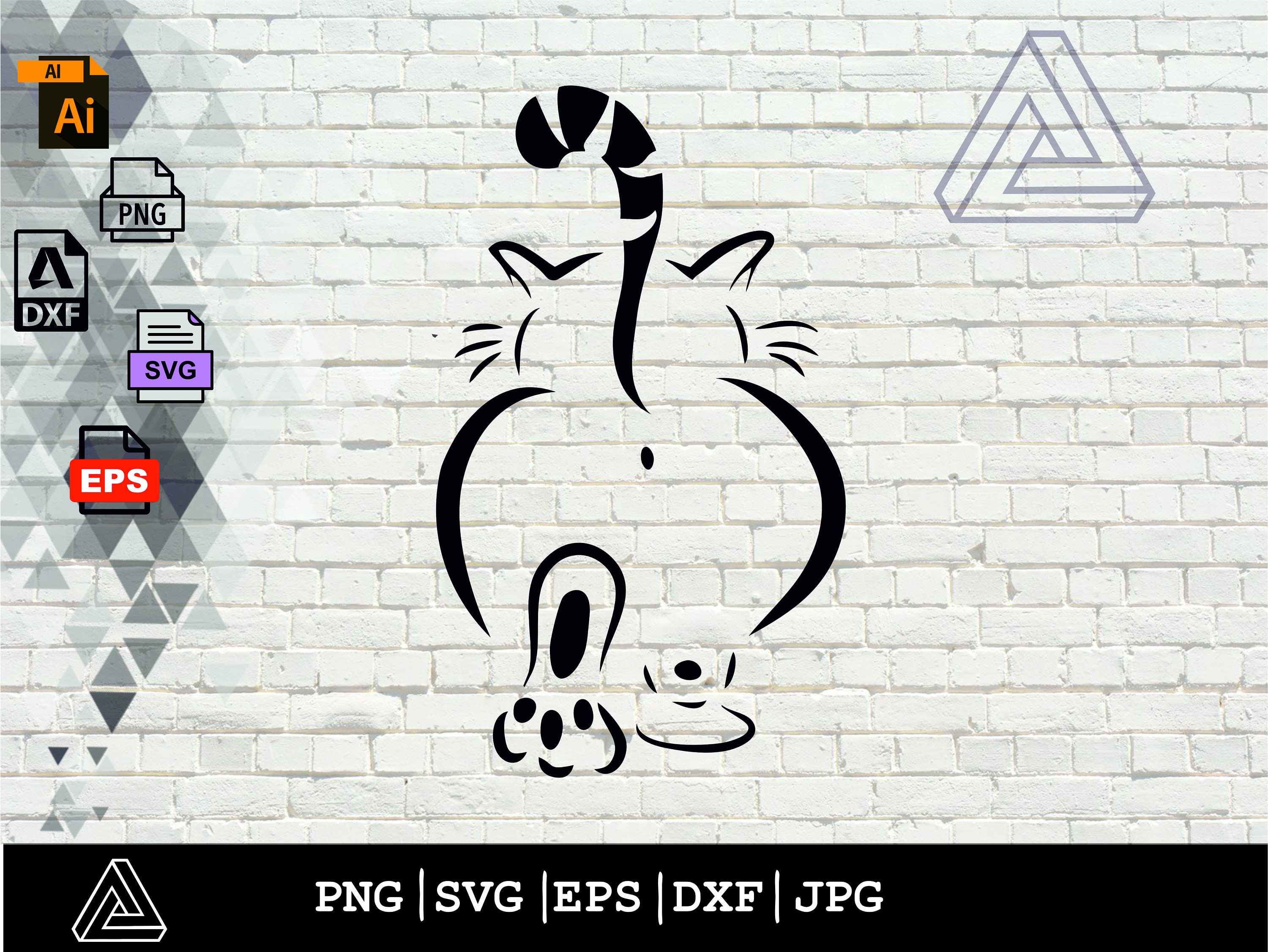 Ass of a Fat Cat With Tail Up. Vector Cutting File for Silhouette Cameo ...