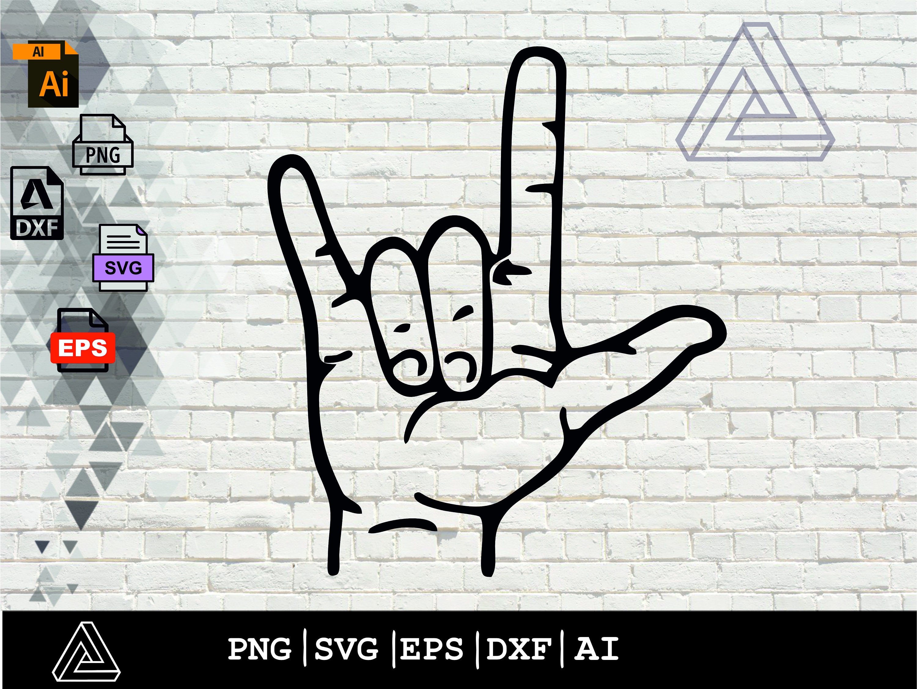 I Love You Hand Sign Svg, ASL, Sign Language Svg. Vector Cut File ...