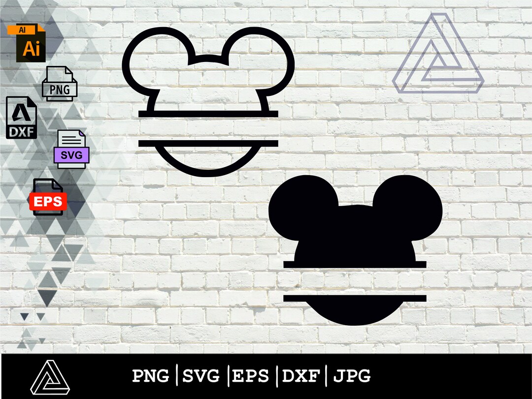 Mickey Svg, Mickey Head, Mouse Head Bundle, Mouse, Svg, Png, Dxf, Jpeg ...