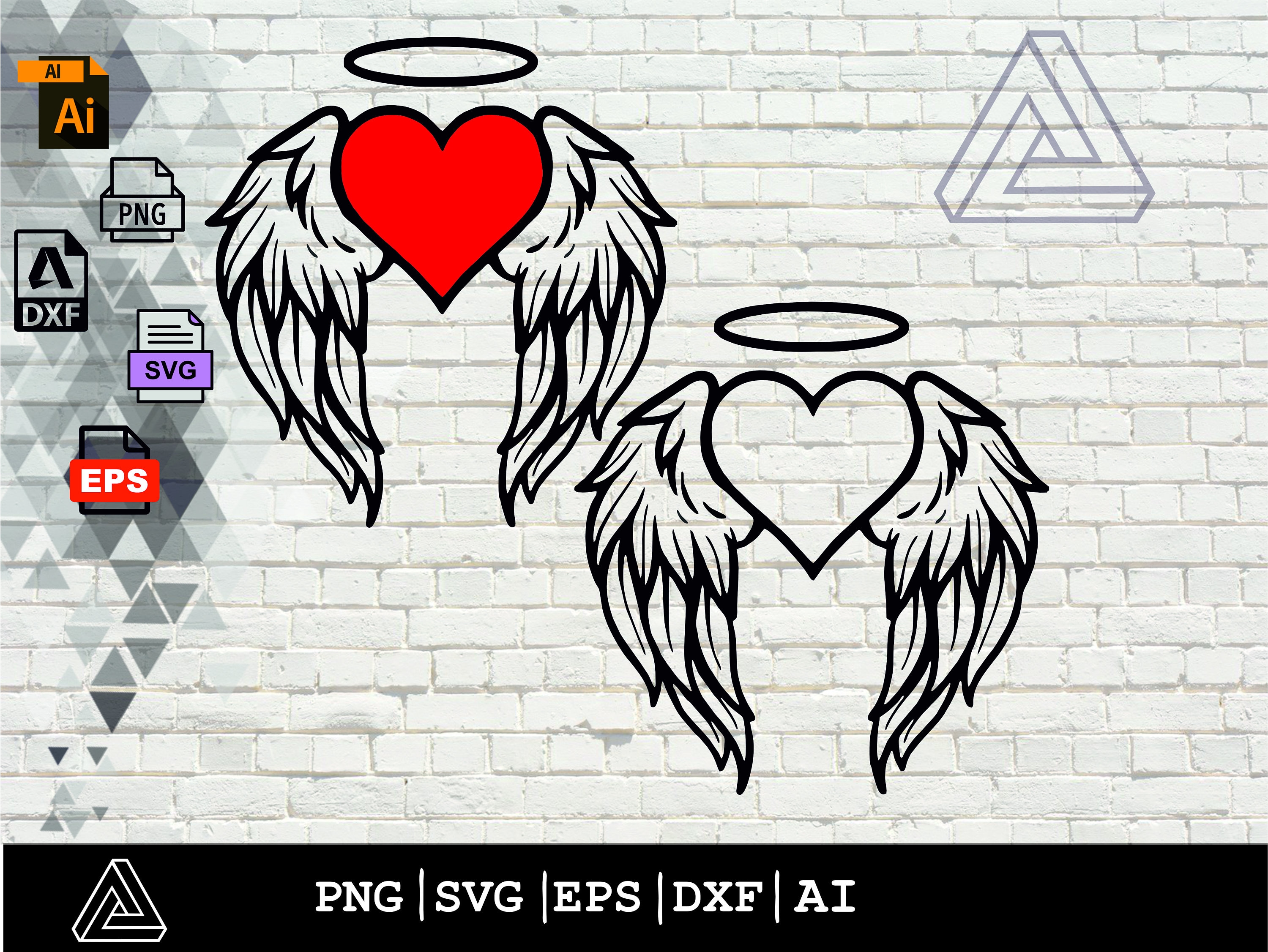 Angel Wings SVG Angel Wing Vector Angel Svg Halo Svg Angel Wings ...