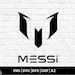 Messi Logo Cut Svg Dxf File Wall Sticker Pdf Silhouette Template Cnc ...