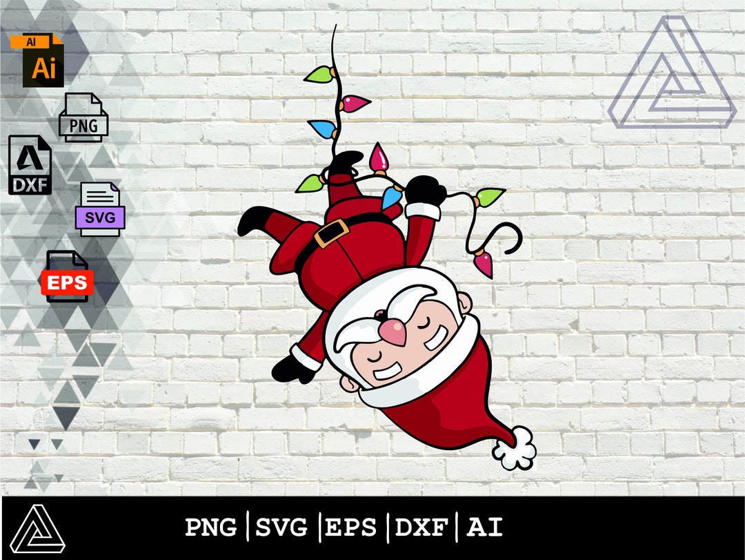 Santa Svg, Santa With Lights Svg, Christmas Svg, Santa Svg File, Santa ...