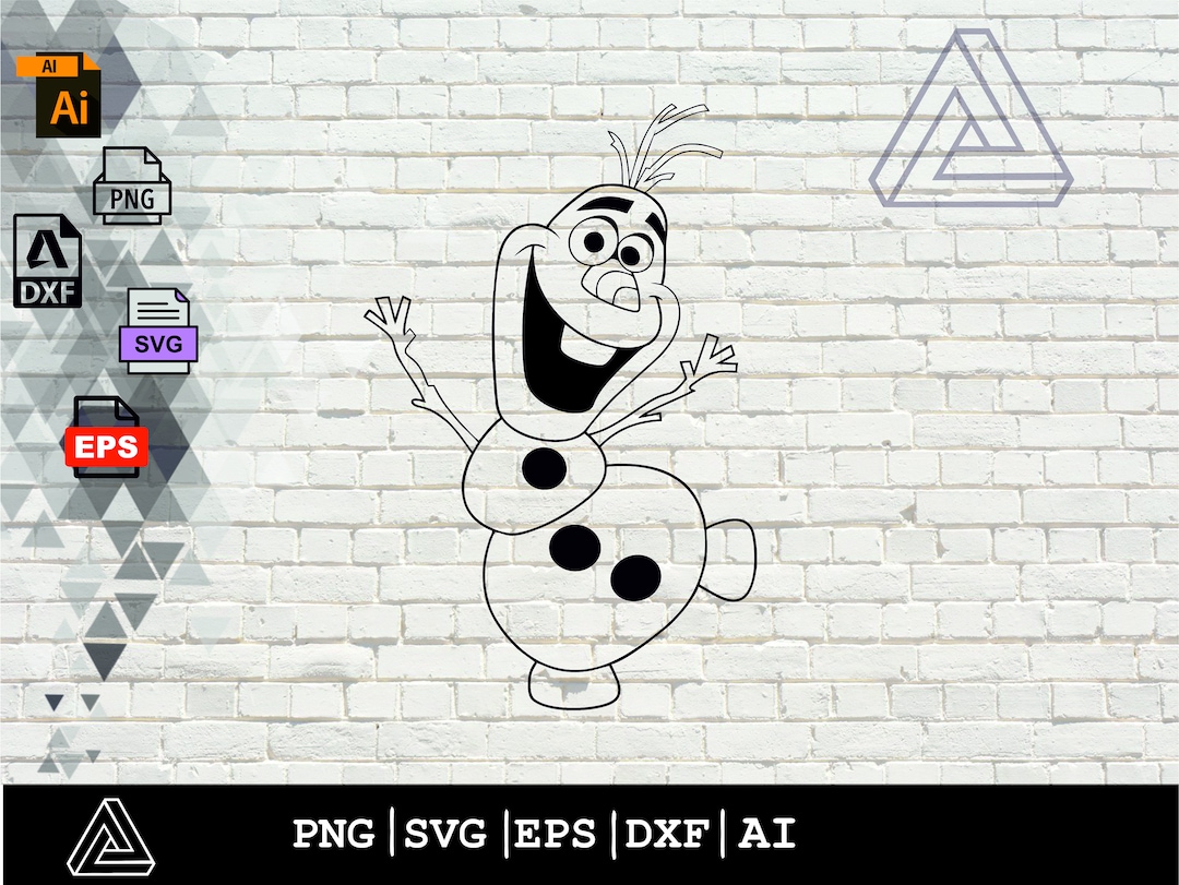 Olaf Vectorel Design for Print, Cut Files, Cricut, Silhouette (ai ,png ...