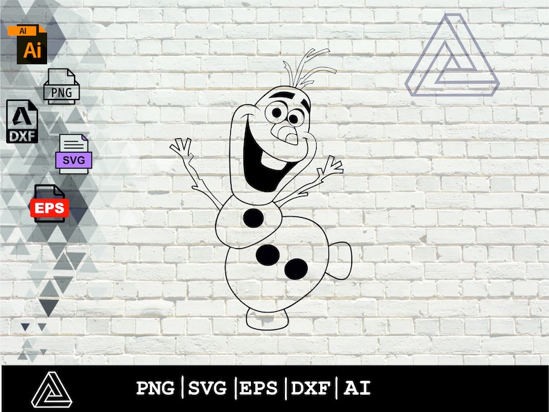 Olaf Vectorel Design for Print, Cut Files, Cricut, Silhouette (ai ,png ...