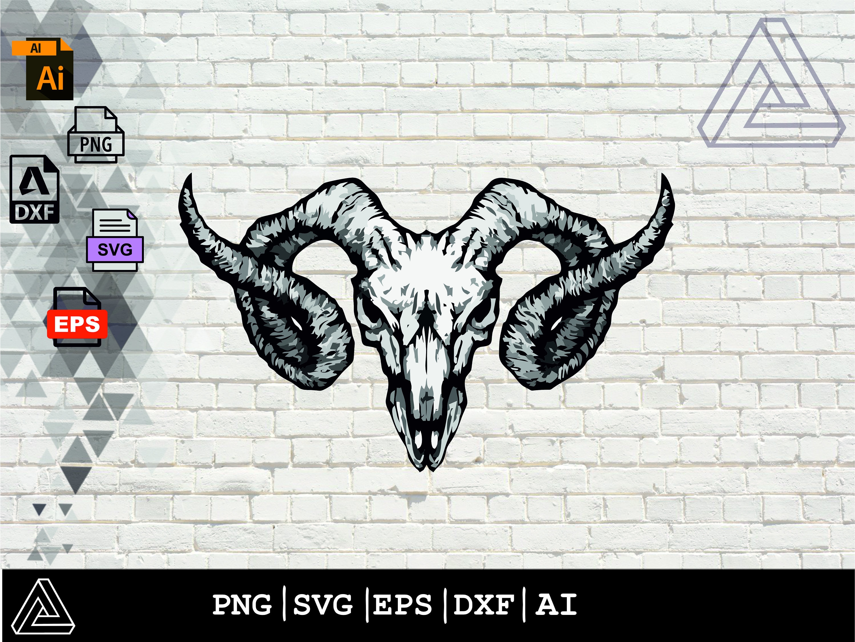 Sigil of Baphomet Logo Halloween Horned Goat Devil Silhouette Goth ...