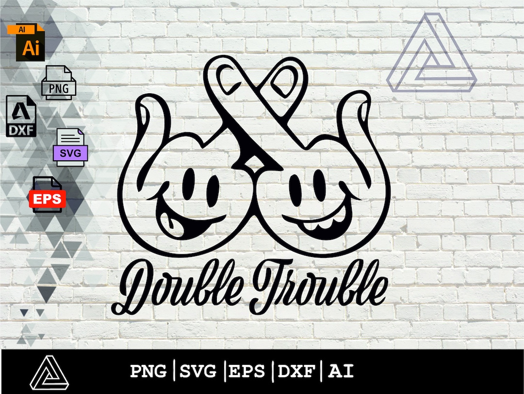 Svg DXF PNG Eps Pdf Double Trouble - Etsy