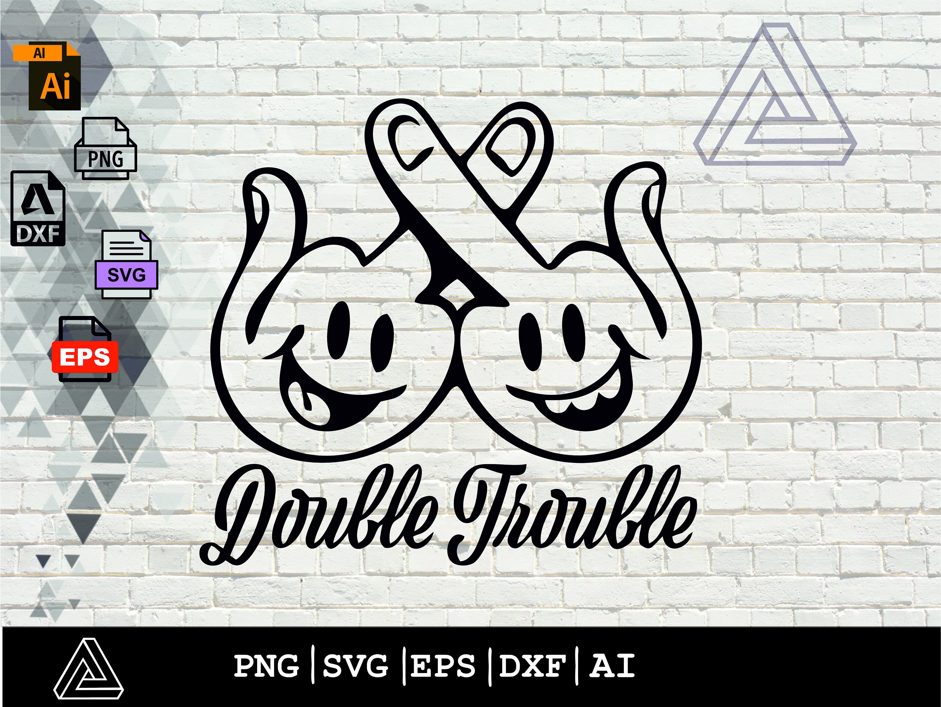 Svg DXF PNG Eps Pdf Double Trouble - Etsy