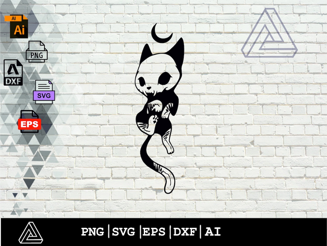 Skeleton Cat SVG | Sugar Skull Animal SVG | Day of the Dead T-shirt ...