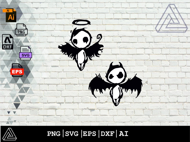 Ángeles caídos / Siluetas / Clipart / Blanco y negro / SVG / PNG / JPG ...