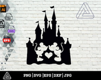 Mickey Minnie Kissing Svg, Eps,dxf, Ai, Cdr Vector Files for Cricut, Silhouette, Cutting Plotter ...