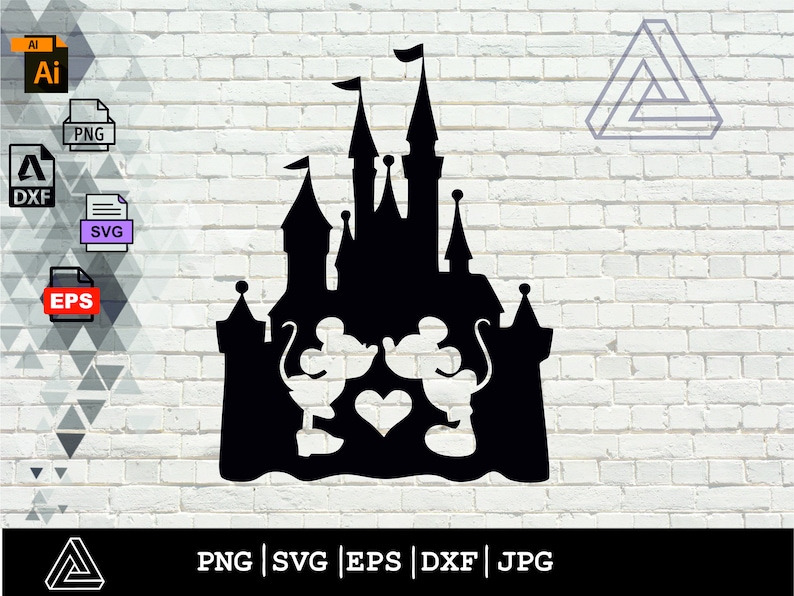 Mickey Castle Svg, Dxf, Eps, Ai, Cdr Vector Files for Cricut ...