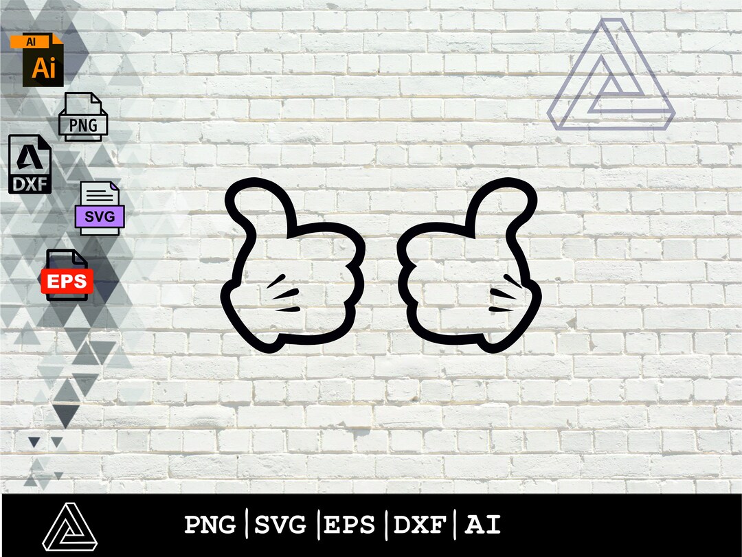 Mickey Mouse Hands Svg, Mickey Hands Thumbs up Svg, Mickey Hands Svg ...