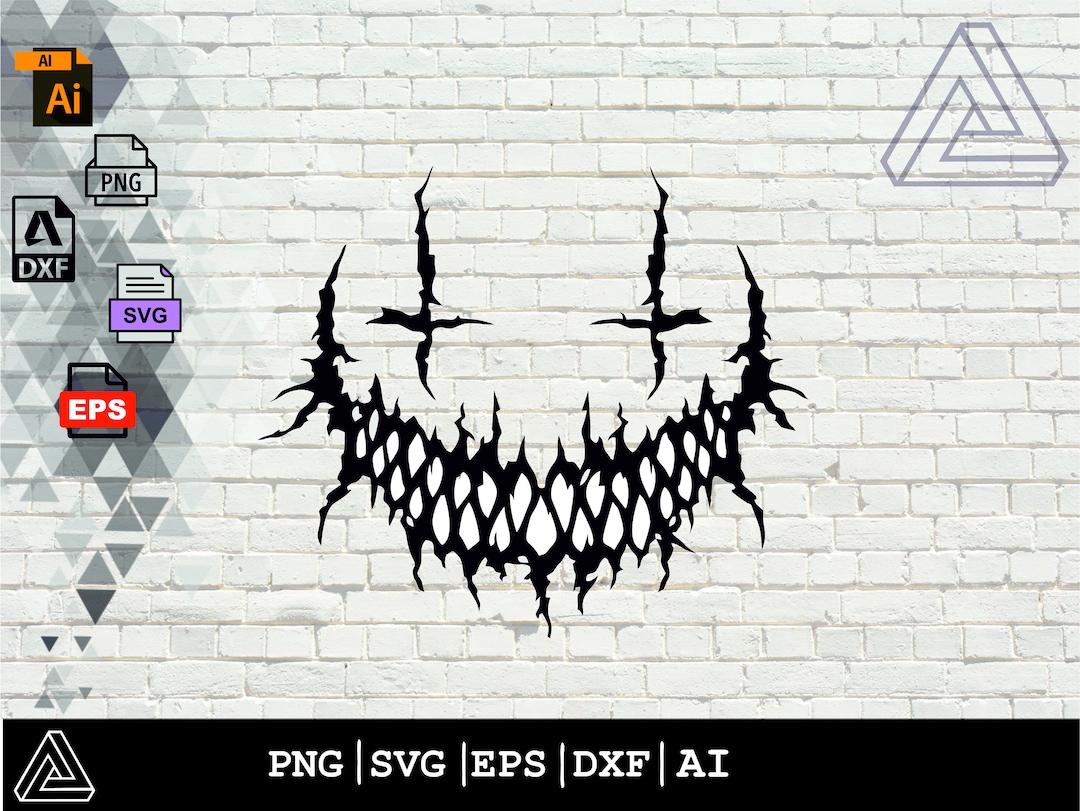Scary Smile Svg | Horror Smile Clipart | Creepy Face Cut File | Creepy ...