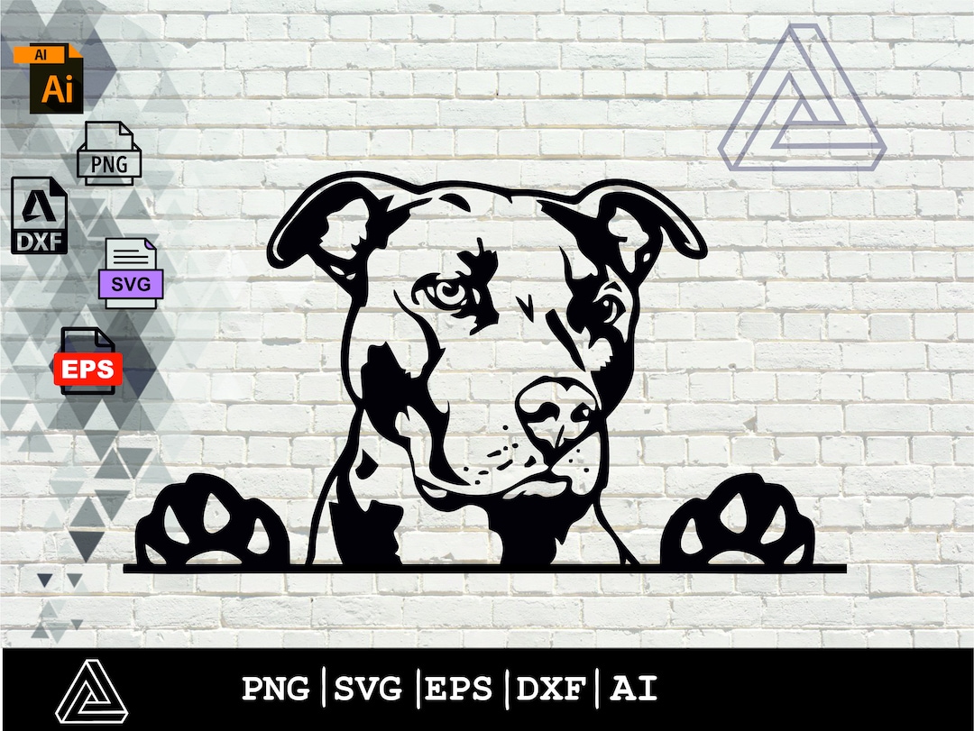 Pitbull Svg, American Pit Bull Svg, Pitbull Clipart, Pitbull Vector ...