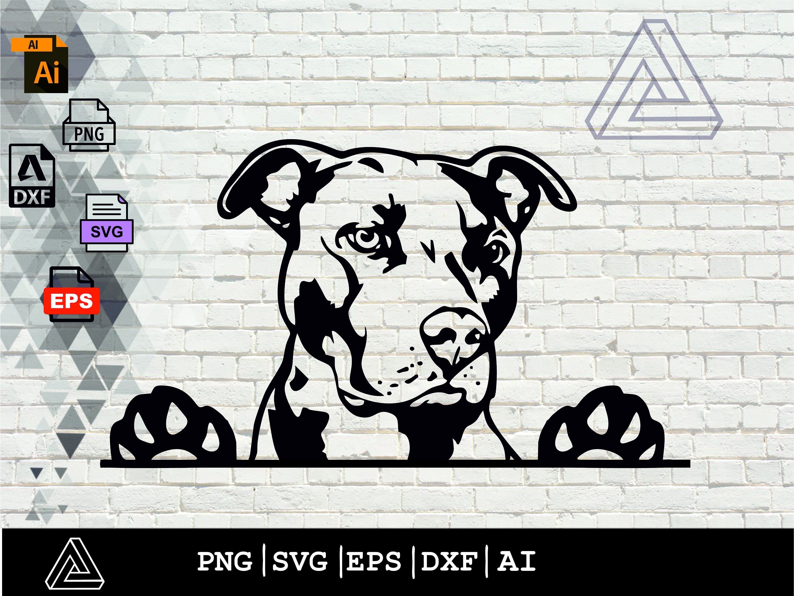 Pitbull Svg, American Pit Bull Svg, Pitbull Clipart, Pitbull Vector ...