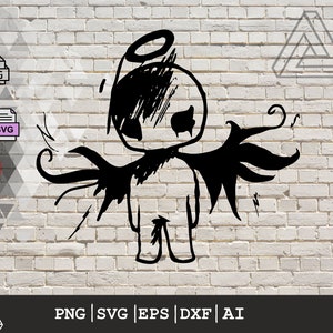 Fallen Angel | Silhouettes | Clipart | Black & White | SVG | PNG | JPG ...