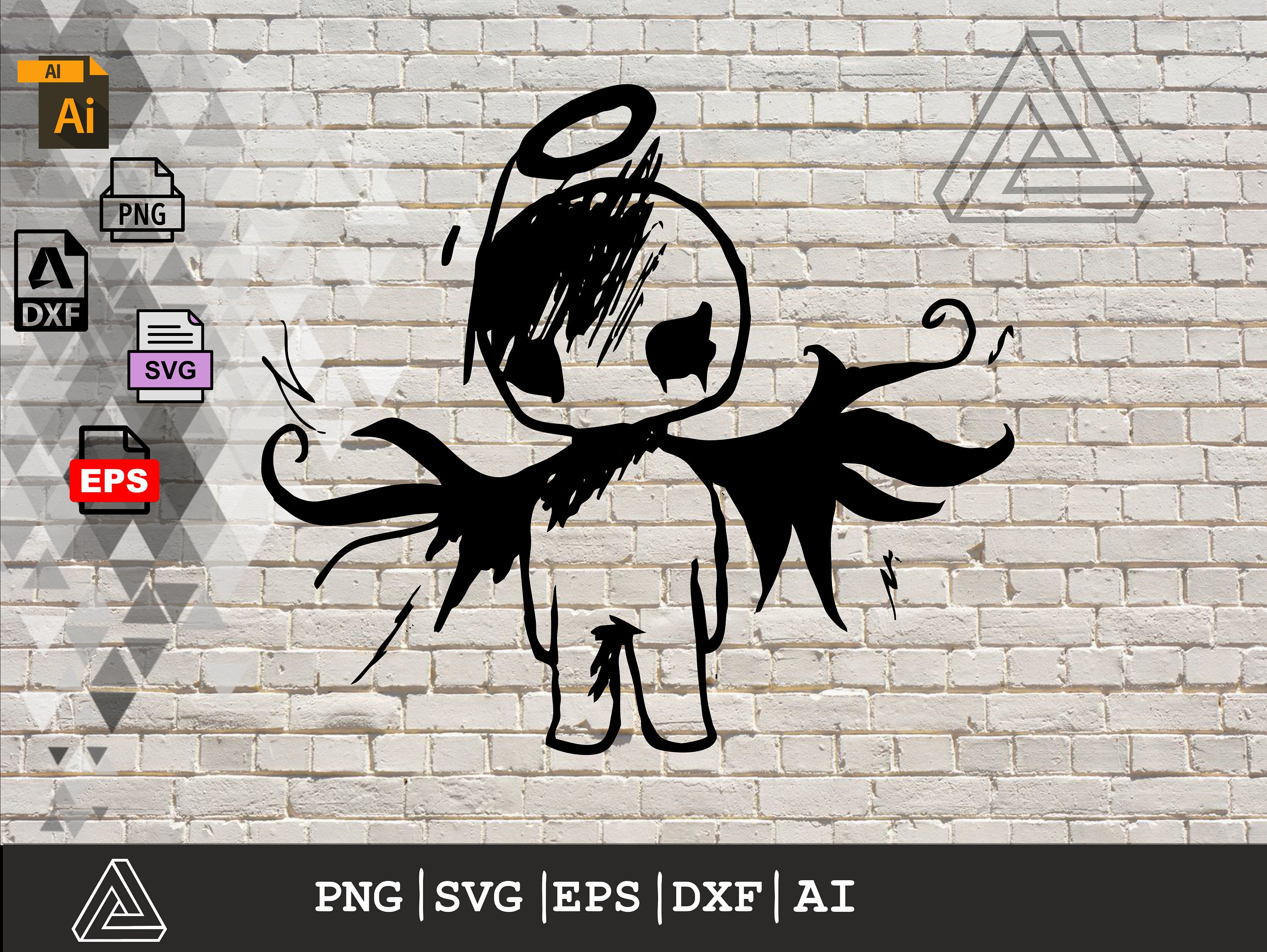 Fallen Angel | Silhouettes | Clipart | Black & White | SVG | PNG | JPG ...