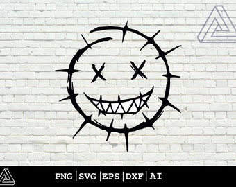 Scary Smile Svg Horror Smile Clipart Creepy Face Cut File Creepy Smile ...