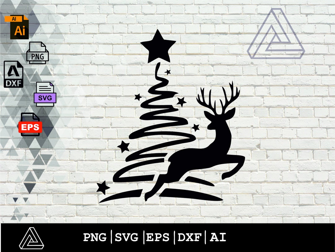 Reindeer Svg, Christmas Tree Svg, Reindeer Silhouette, Deer Svg ...