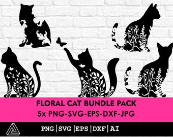 Cat Bundle Svgcat Svgkitty Svgcute Cat SVG Files for - Etsy