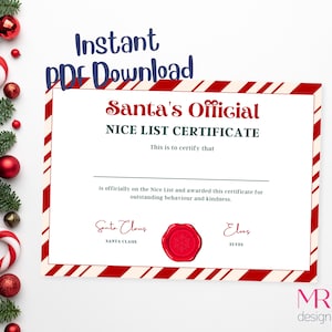Printable Nice List Certificate, Nice List Certificate, Nice List ...