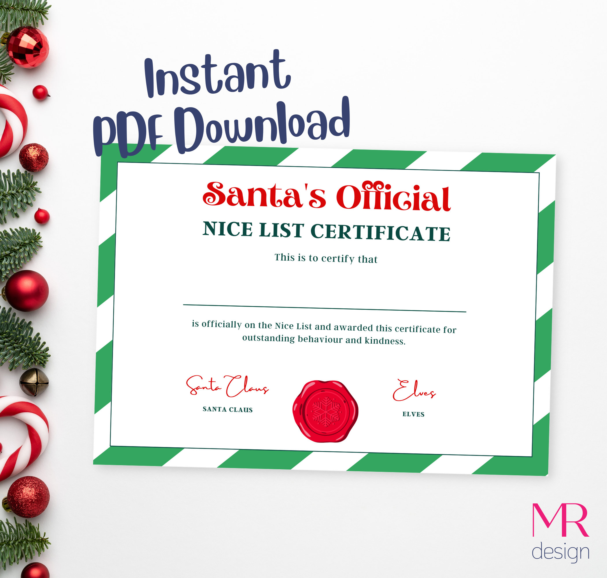 Printable Nice List Certificate, Nice List Certificate, Nice List ...