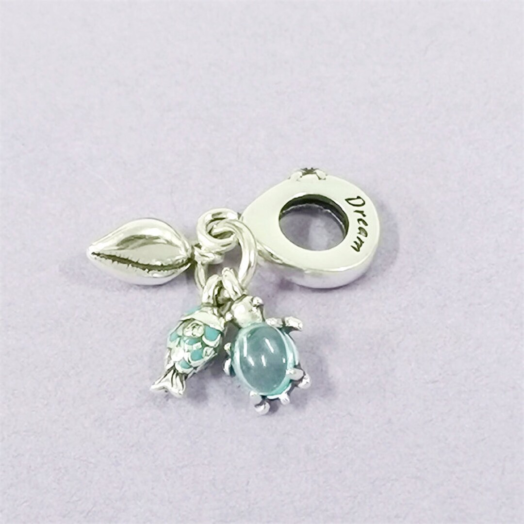 Pandora Fish, Turtle and Conch 3-in-1 Charm for Bracelet Silver Charm ...