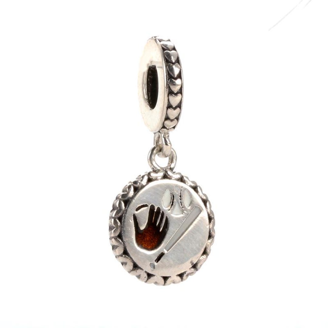 Pandora Charm Baseball Engraved Sterling Silver Dangle - Etsy