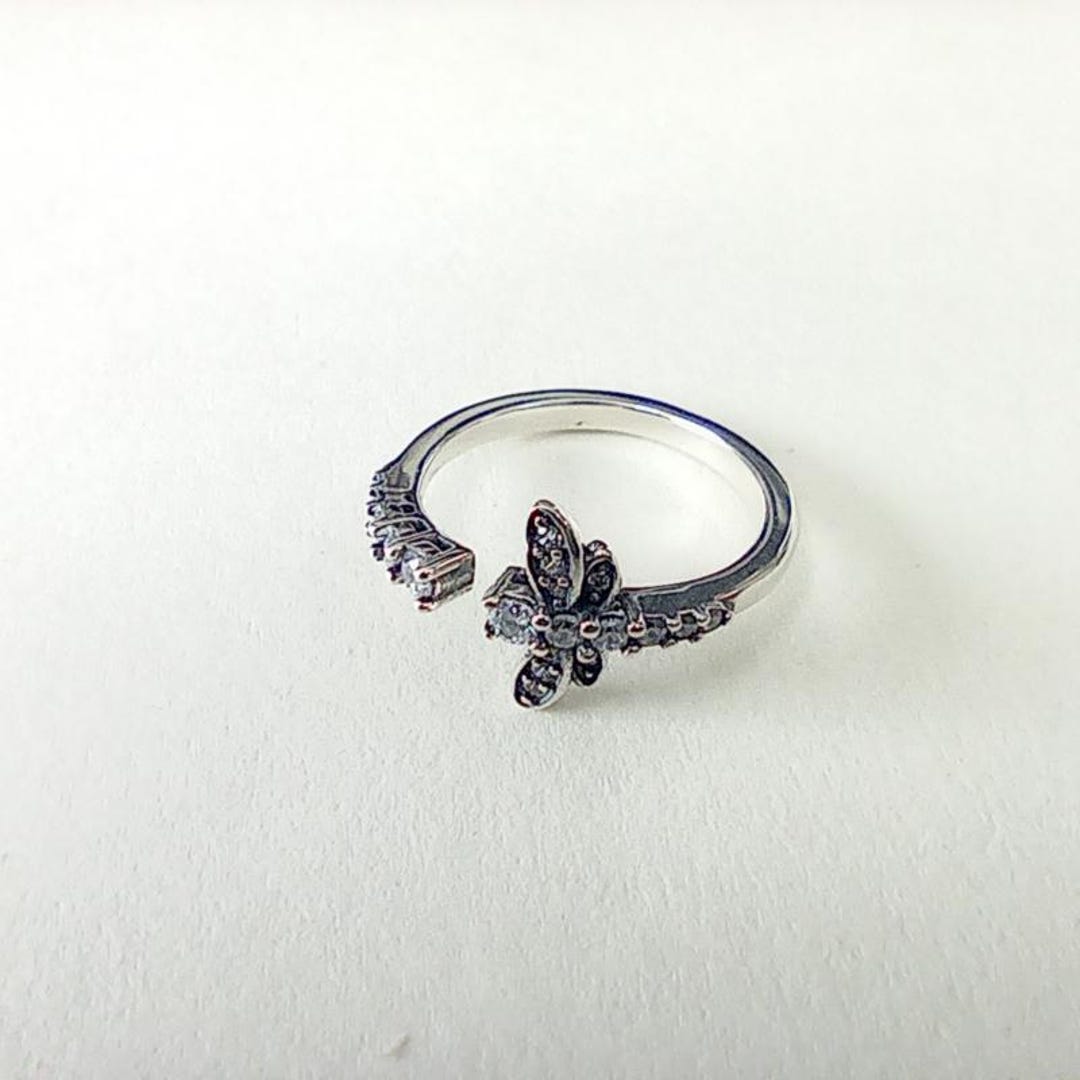 PANDORA 925 Silver Sparkling Dragonfly Open Ring - Etsy