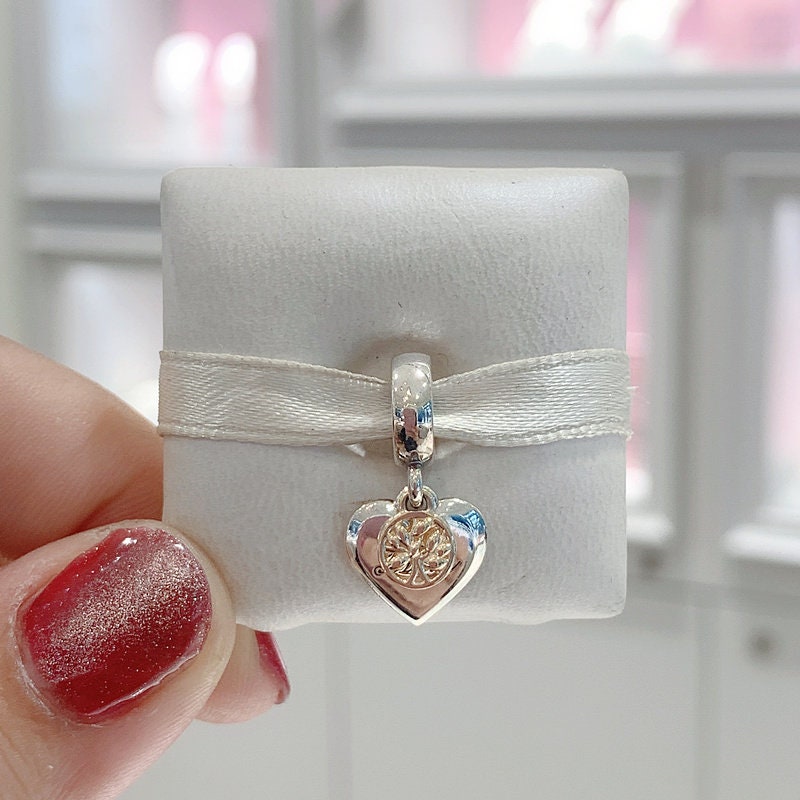 Pandora Two-tone Family Tree Heart Dangle Charm - Etsy