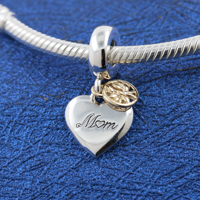 Pandora Two-tone Family Tree Heart Dangle Charm - Etsy