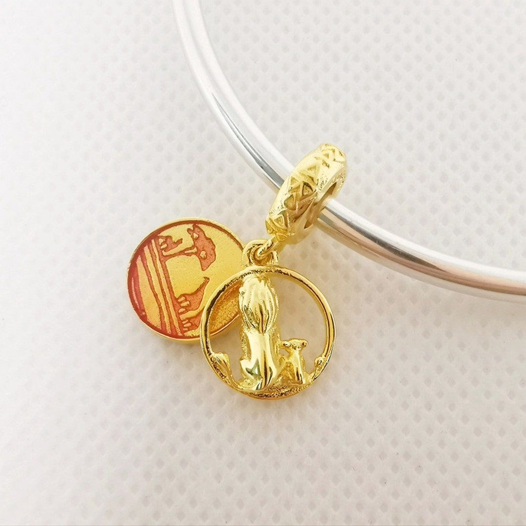 Pandora Simba and Mufasa Sunset Dangle Charm for Bracelet Silver Charm ...