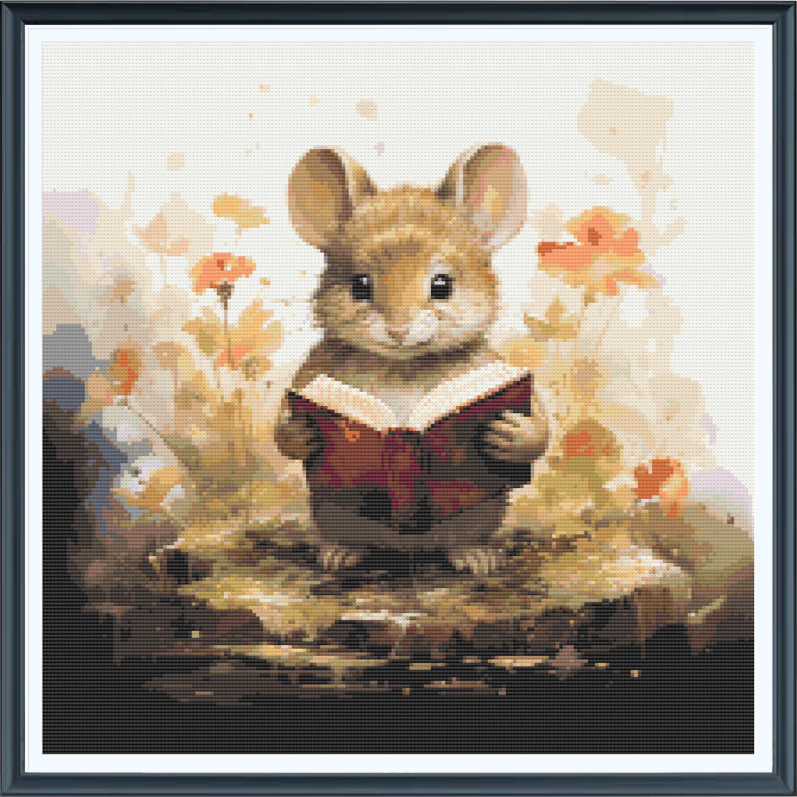 Whimsical Reading Mouse Cross Stitch Pattern, Book-loving, Pattern ...