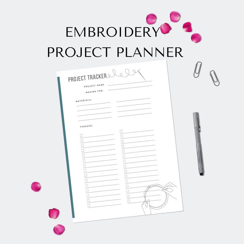 Embroidery Planner PDF and Goodnotes Files, Thread Tracker, Project ...