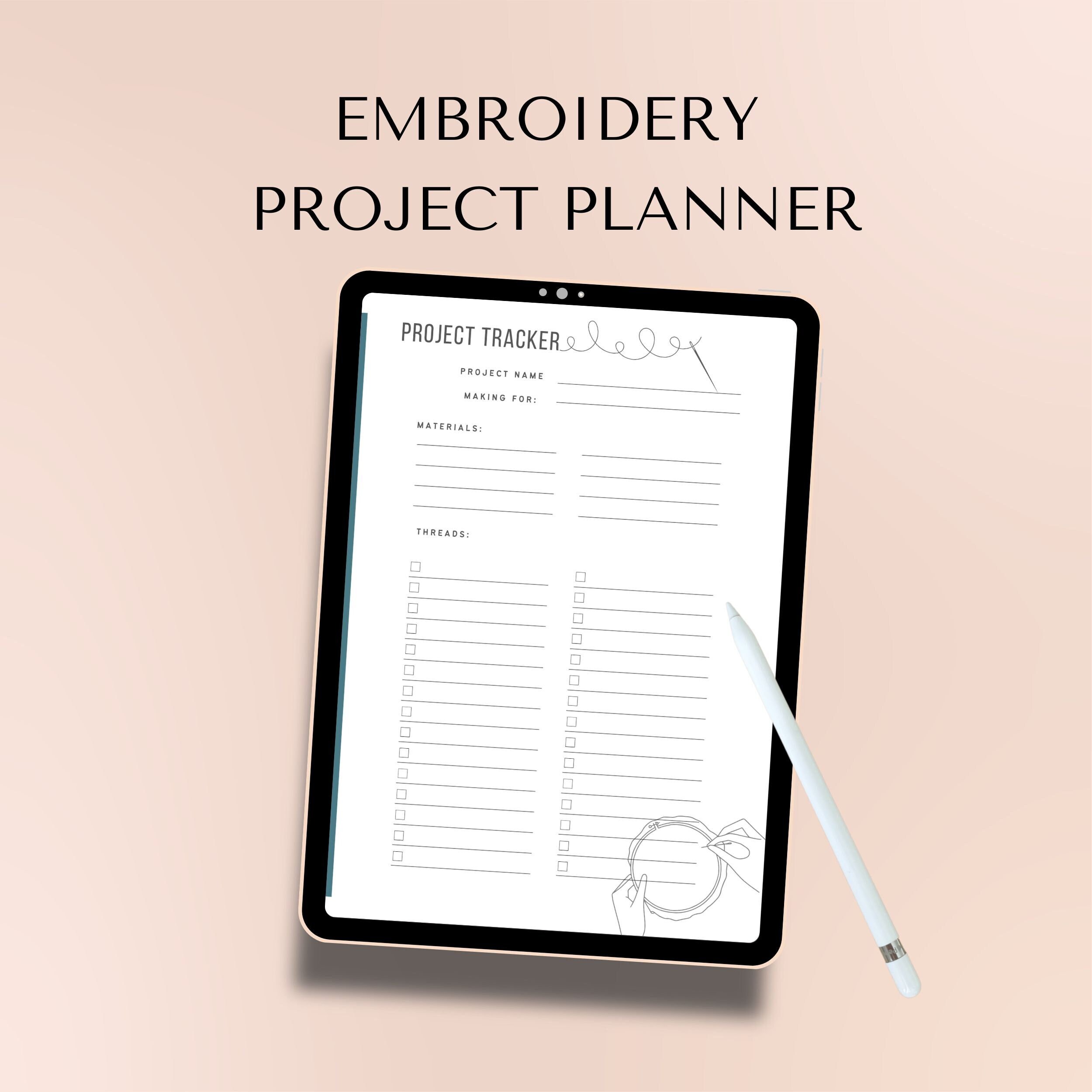 Embroidery Planner PDF and Goodnotes Files, Thread Tracker, Project ...