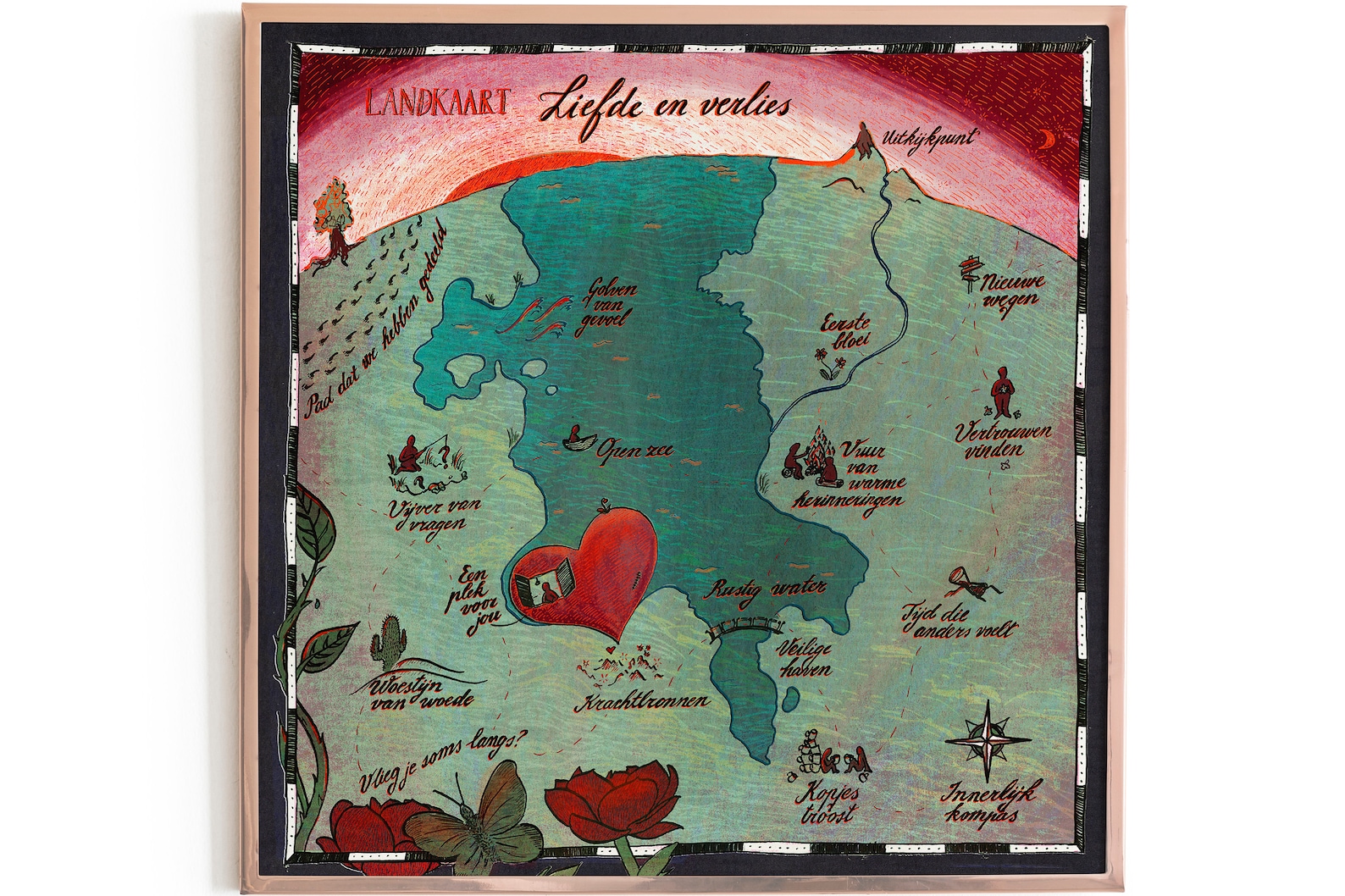 Poster Map Love and Loss 29,7 X 29,7 Cm - Cherishing Memories - Losing ...