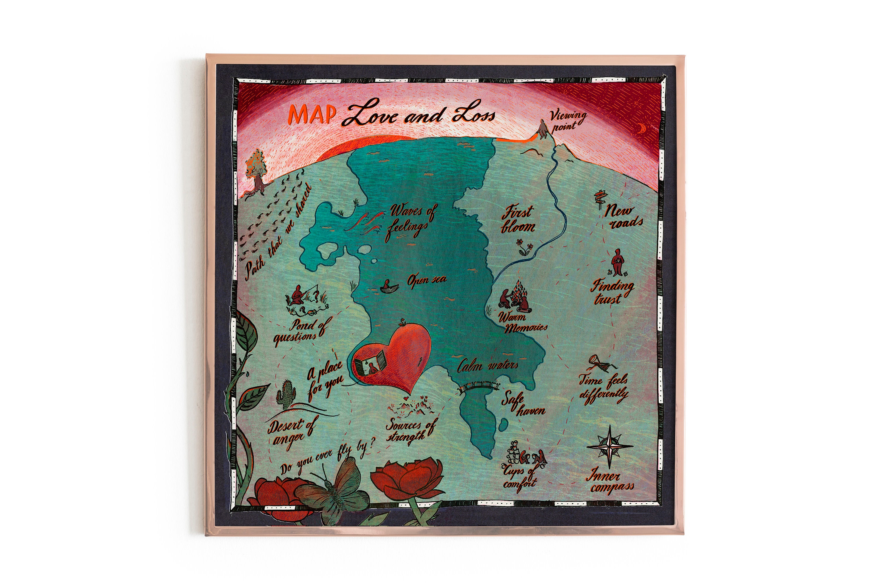 Poster Map Love and Loss 29,7 X 29,7 Cm - Cherishing Memories - Losing ...