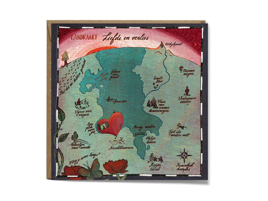 Map Love and Loss Sympathy Card Dealing With Loss Loving Memories ...